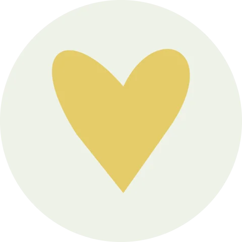 Sluitsticker met geel hartje