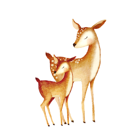 Sluitsticker met illustratie hertjes