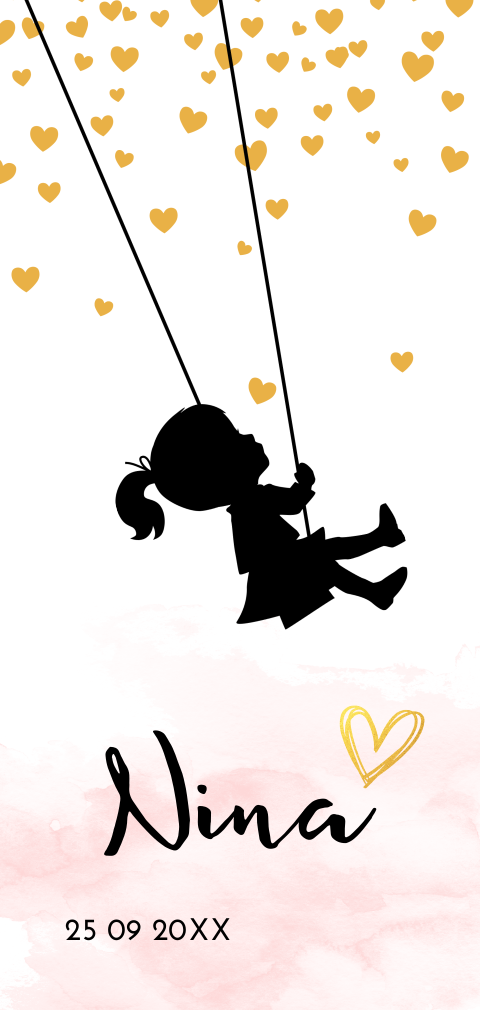 Getekend unisex geboortekaartje met schaapje en eend