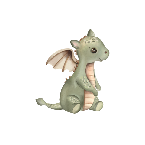 Lieve sluitsticker met baby draakje