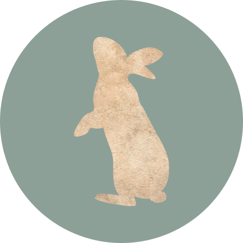Sluitsticker groen met konijn