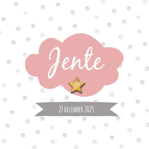 Getekend geboortekaartje met hertje voor een meisje