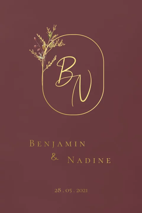 Trouwkaart Benjamin Nadine