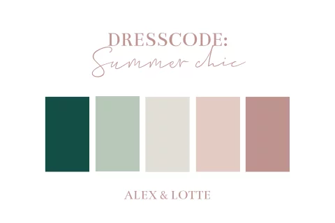 Dresscode kleuren roze groen romantisch