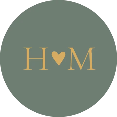 Sluitsticker trouwkaart Hester&Martijn groen initialen modern