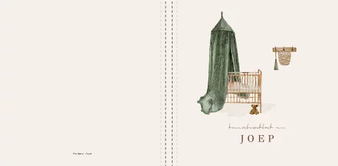 Kraambezoekboek met wieg en groene klamboe