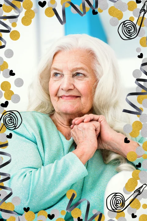 Fotokaart met een vrolijke fotolijst van confetti