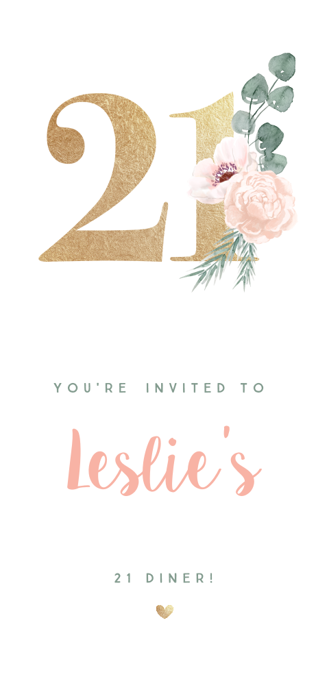 21 diner uitnodiging