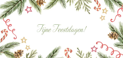 Kerstkaart met rand van kerst illustraties