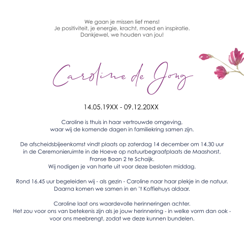 Rouwteksten - Gedichten | Made for Moments