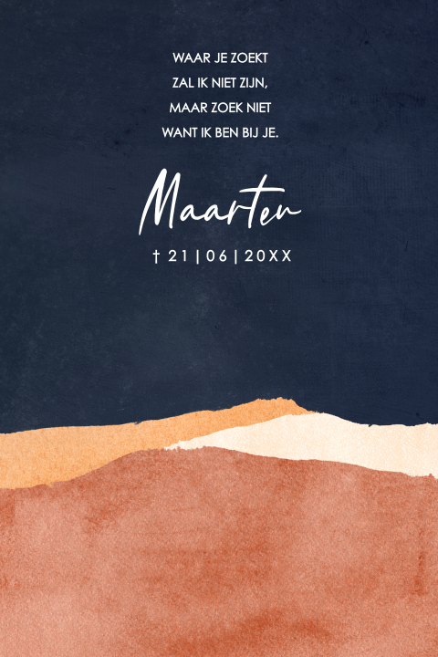 Rouwkaart aardetinten