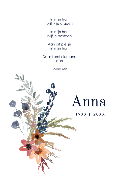 Rouwkaart bloemen