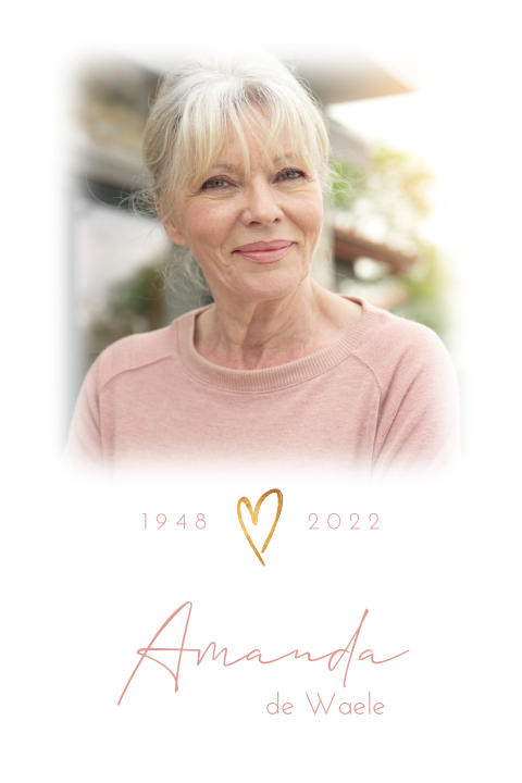 Kaartje rouw herinneren alternatief bidprentje met foto