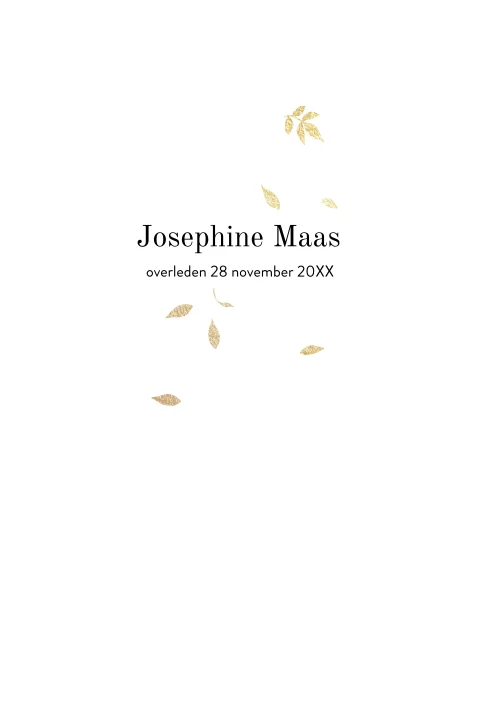 Rouwkaart bladeren