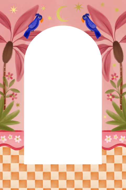 Jungle landschap roze