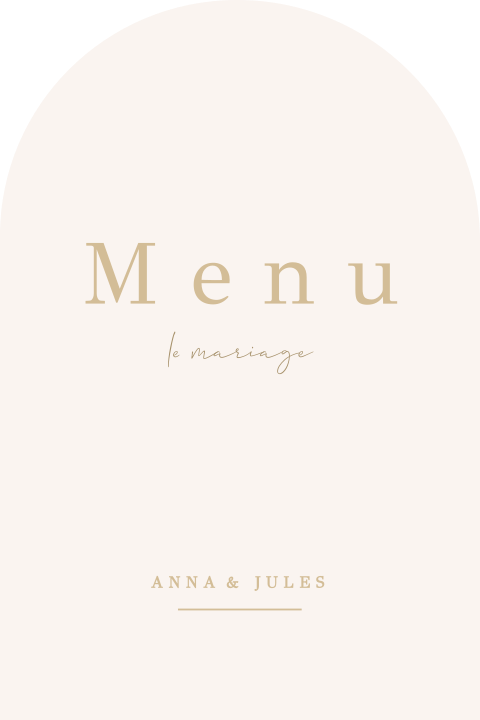 Carte de menu en demi-arc avec des fleurs aquarelles