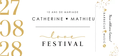 Invitation originale sous forme d'un billet de festival