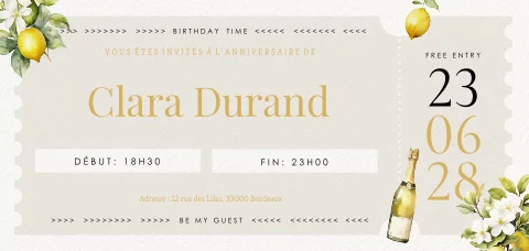 Carte d'invitation originale sur un thème méditerranéen