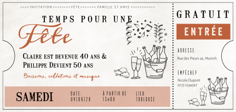Invitation spéciale pour le double anniversaire