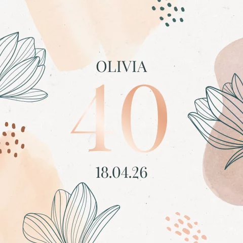 Uitnodiging 40ste verjaardag met abstracte elementen