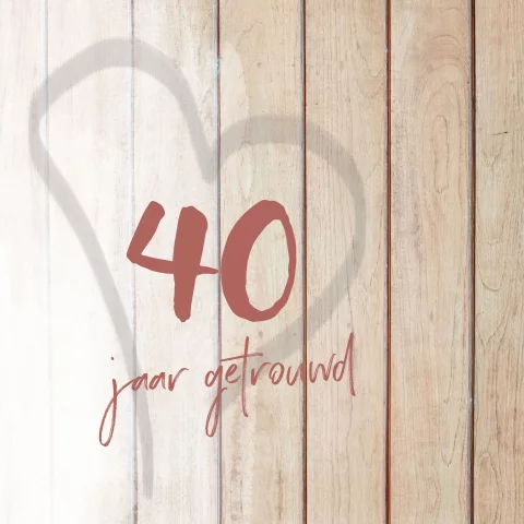 Jubileum uitnodiging met geverfd hart