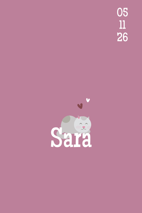 Lief geboortekaartje meisje met een katje