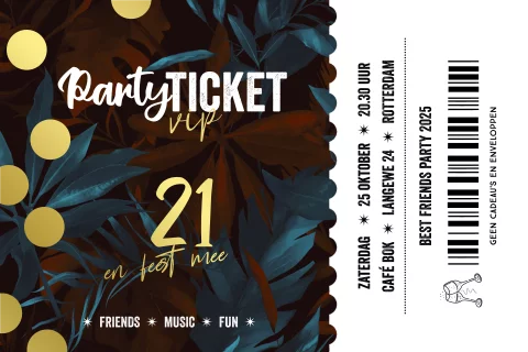 Moderne uitnodiging party ticket 21 folie