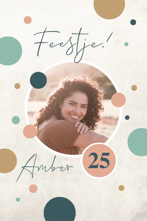 Uitnodiging 25 jaar verjaardag feestelijk met foto