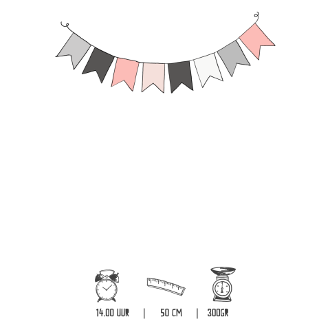 Geboortekaartje loopkar meisje vierde kindje