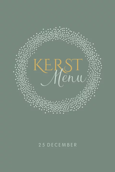 Menukaart zelf maken met kerstmenu minimalistisch groen