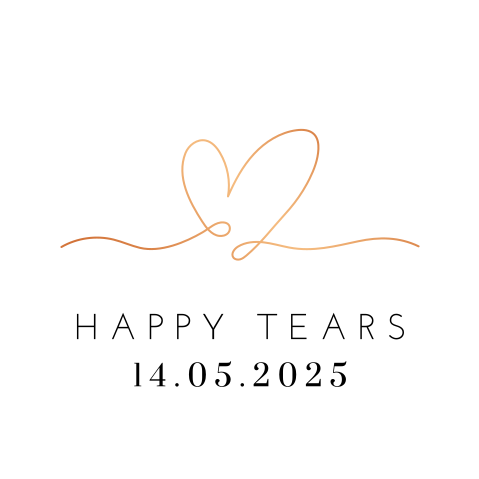 Ronde happy tears stickers koperfolie hartje| 20 stuks