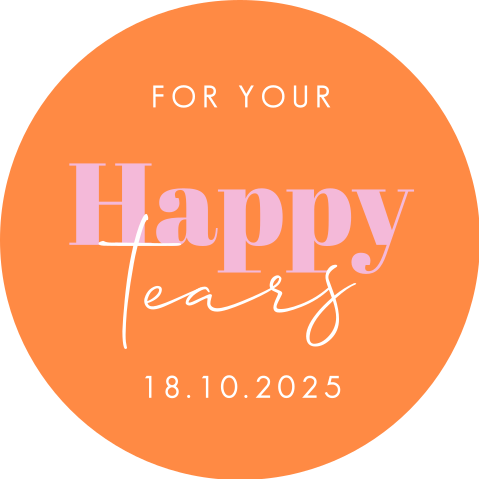 Ronde happy tears stickers colour blocking | 20 stuks