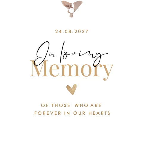 Stoelbordje bruiloft "In Loving Memory"