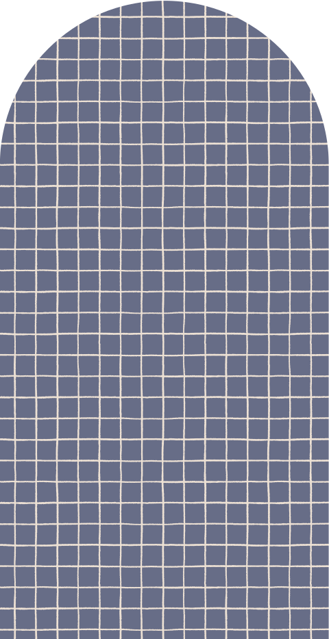 Muursticker boog donkerblauw met ruitjes patroon