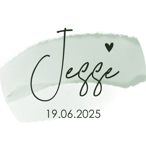 Doopsuiker sticker rond watercolour groen | 25 stuks