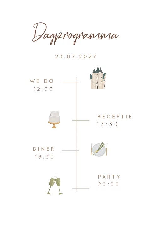 Dagprogramma kaart met illustraties