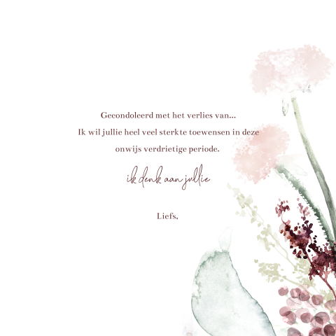 Zakelijke wenskaart condoleance