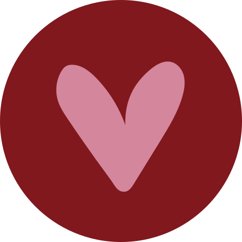 Sluitsticker in roze en rood met hartje