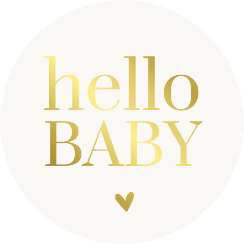 Sluitzegel met Hello Baby in goudfolie