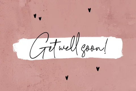 Wenskaart beterschap met verfstreep