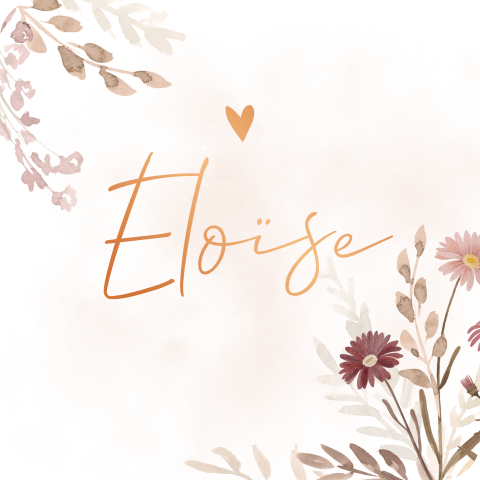 Doopsuiker sticker koperfolie bloemen | 12 stuks