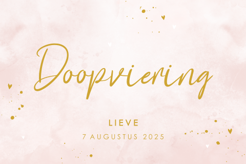 Lieve uitnodiging doop met watercolor