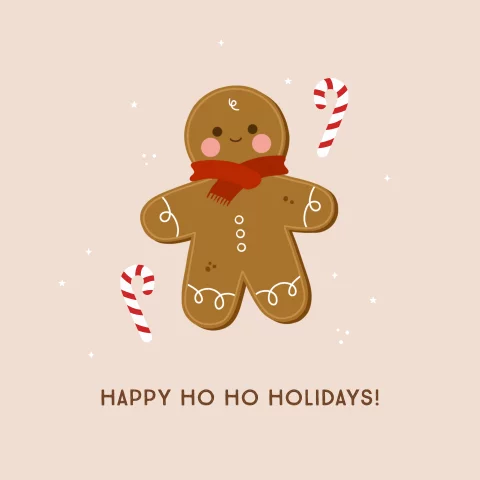 Kerstkaart gingerbread koekmannetje