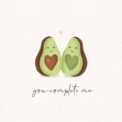 Valentijnskaart met grappige illustratie