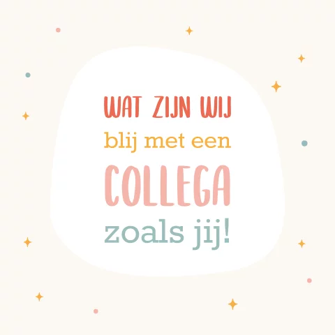 Wenskaart zakelijk vrolijk collega bedanken