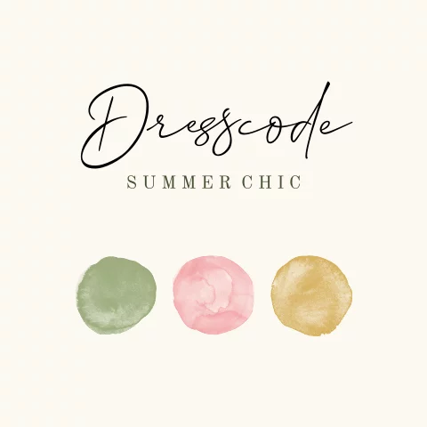 Dresscode kaartje bruiloft summer chic