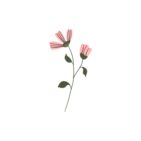 Sluitzegel met een roze bloemetje - vel met 25 stickers