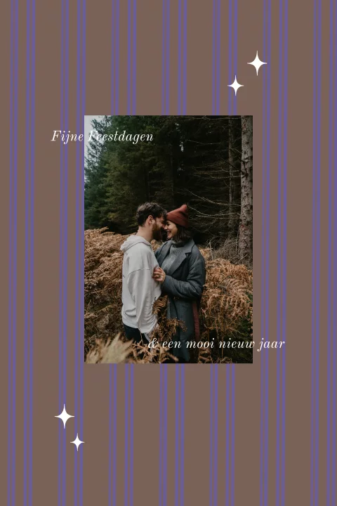 Kerstkaart foto streep design