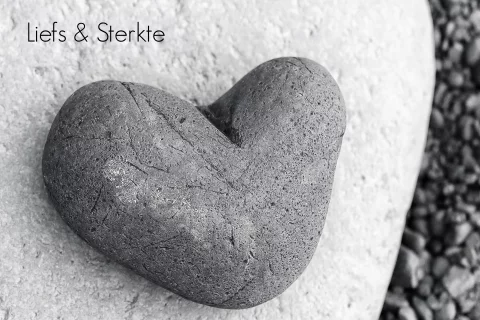 Condoleancekaart hart steen