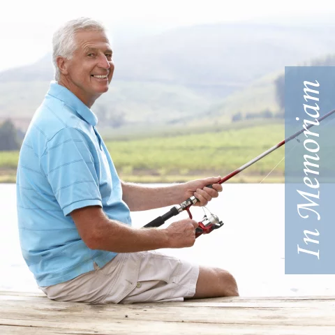 Overlijdens bericht rouwkaart met foto visser